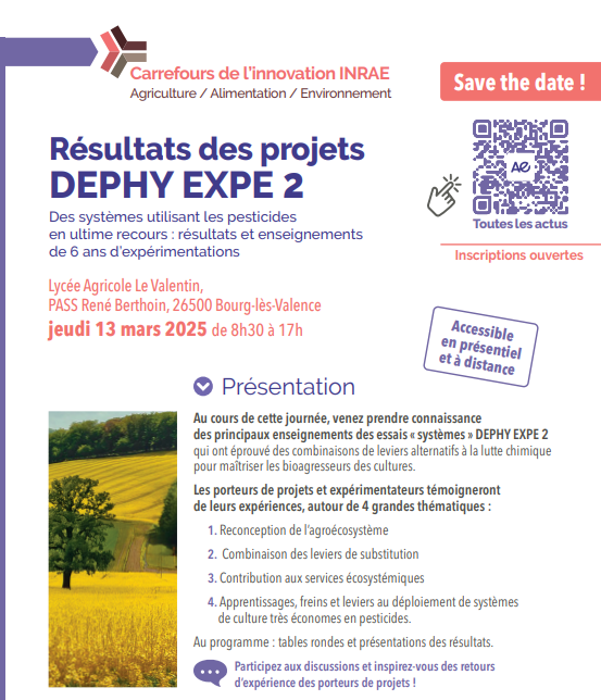 Résultats des projets DEPHY EXPE 2 : Save the date | acta